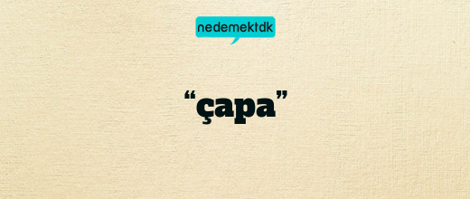 çapa sözlükteki anlamı – Ne Demek Tdk