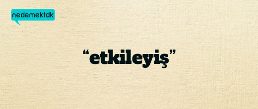 etkileyiş ne anlama gelir – Ne Demek Tdk